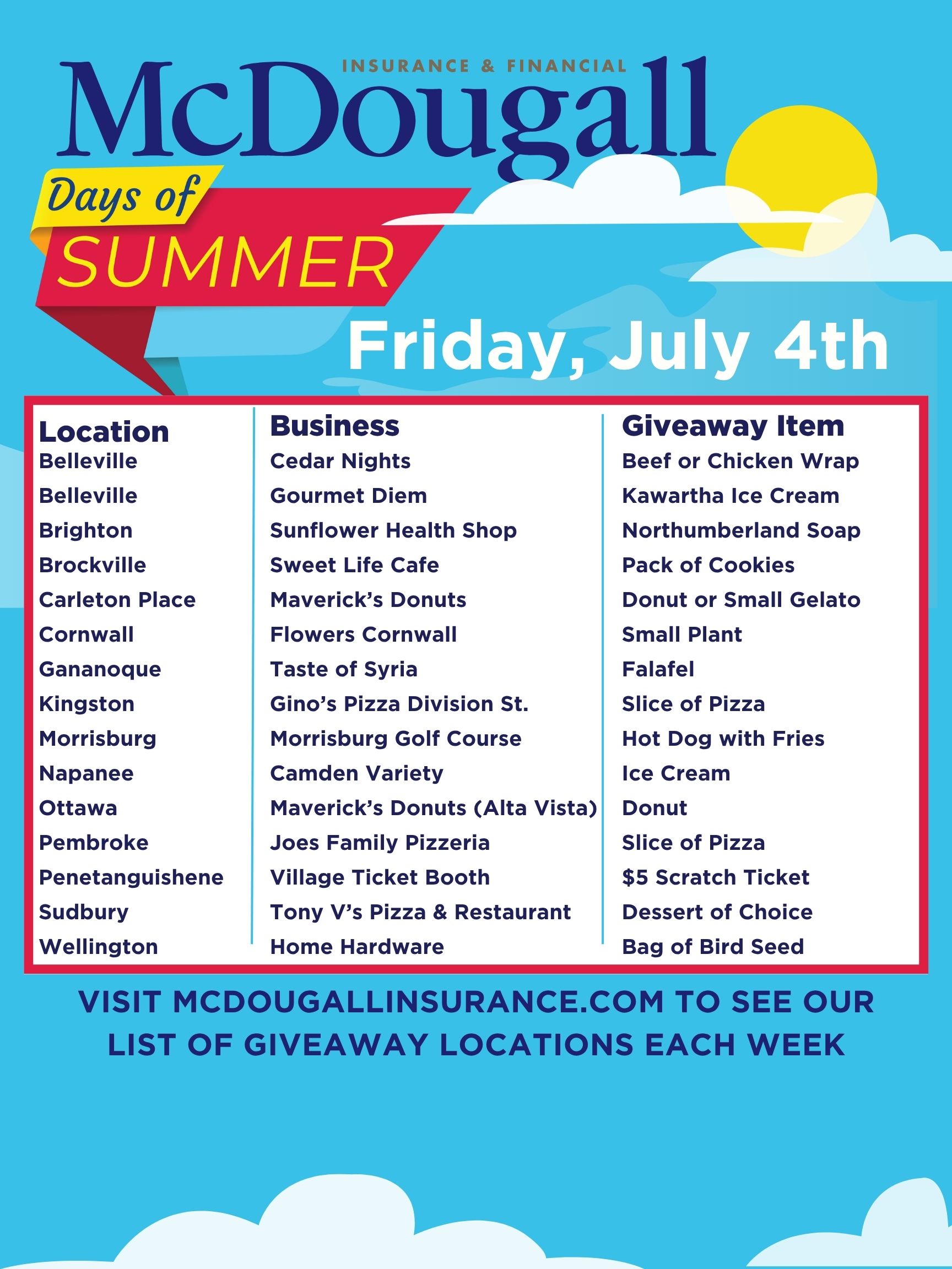 McDougall Days of Summer - McDougall Insurance